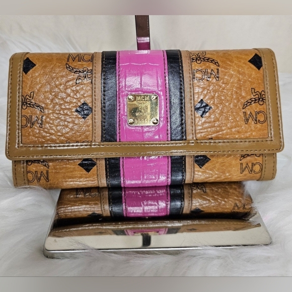 MCM | Bags | Mcm Snap Cognac Long Wallet Gold Chain Woc Wallet On Chain ...